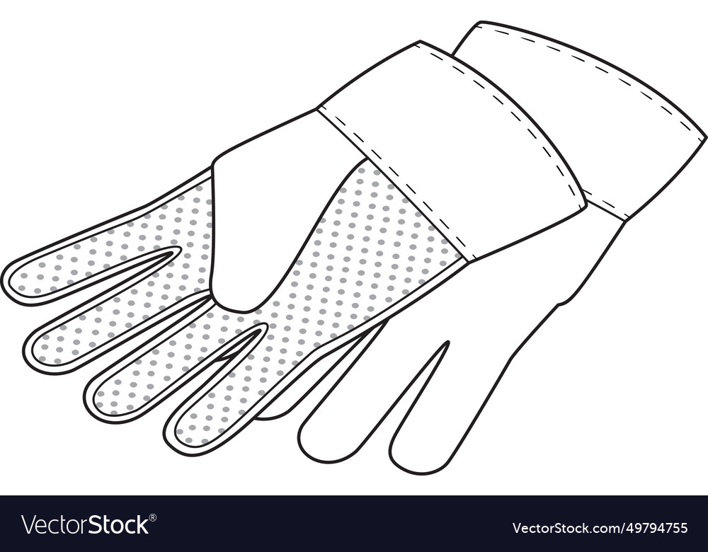 Gardening gloves outline icons black and white Vector Image