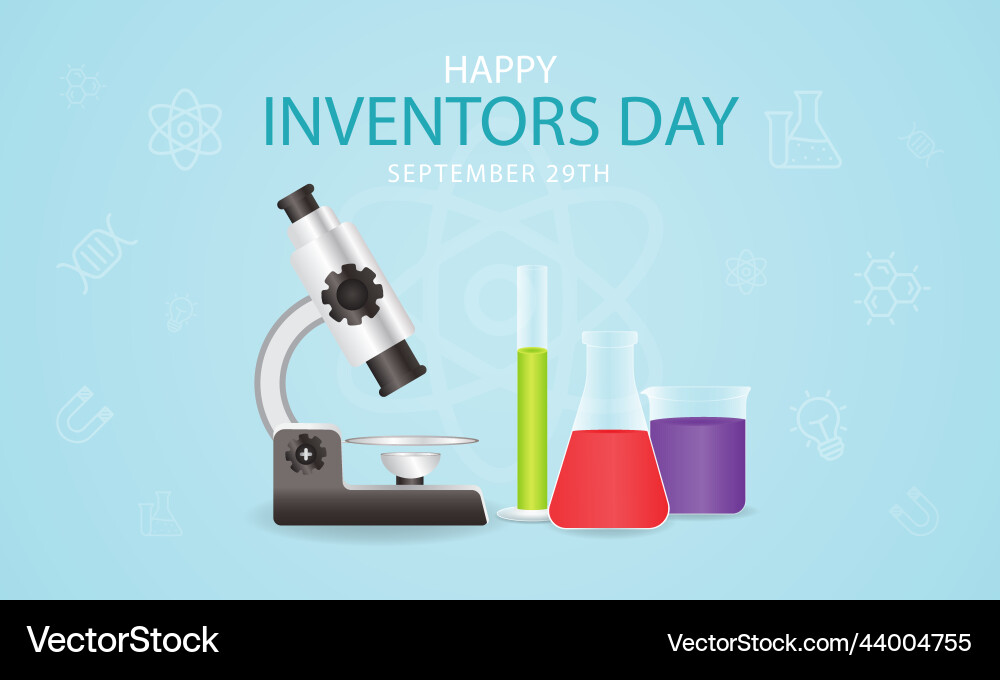 Happy inventors day september 29th Royalty Free Vector Image