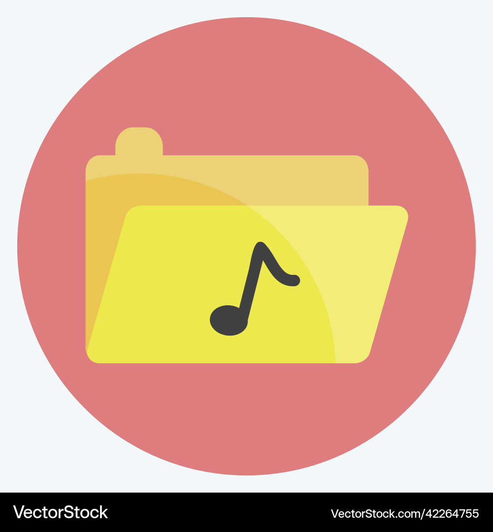 Icon music folder suitable for music symbol flat Vector Image