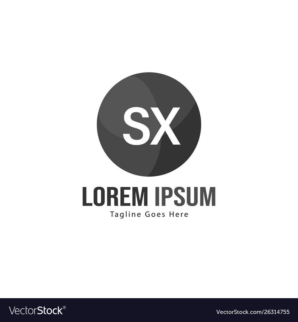 Initial sx logo template with modern frame Vector Image