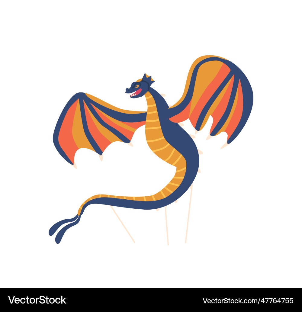 Kite dragon isolated on white background mythical Vector Image
