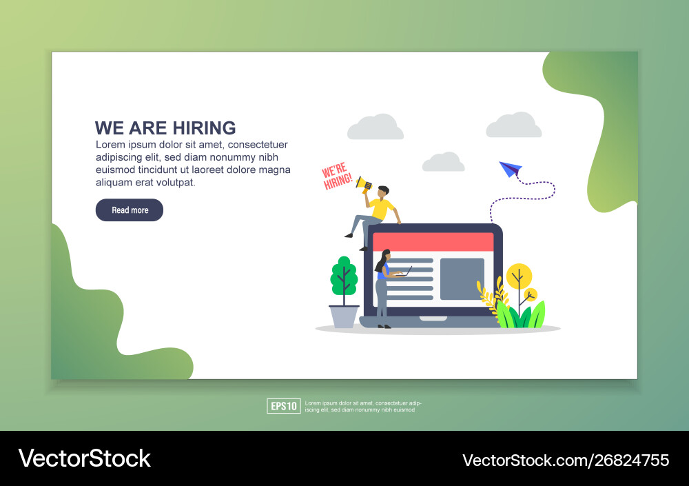 Landing page template we are hiring modern Vector Image
