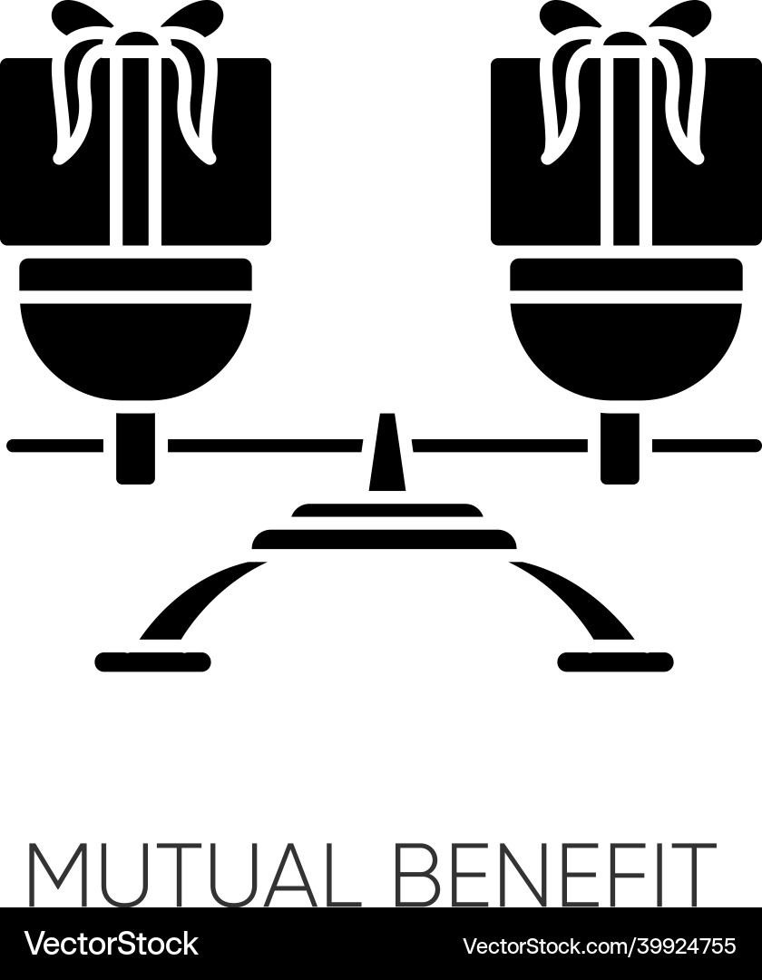 Mutual benefit black glyph icon equality Vector Image