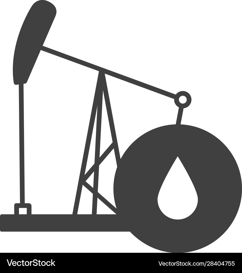 Oil derrick glyph icon Royalty Free Vector Image