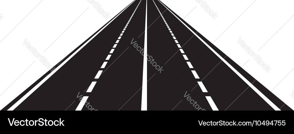 Perspective of curved road Royalty Free Vector Image