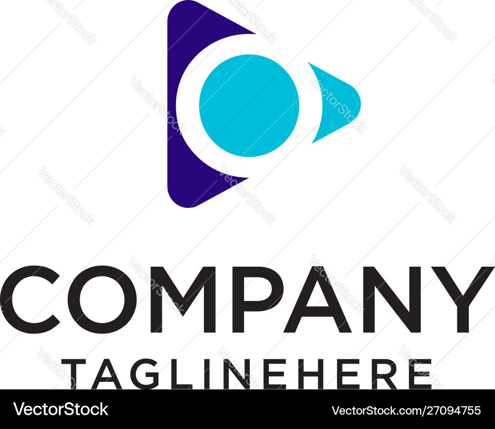 Play media letter o logo design concept template Vector Image