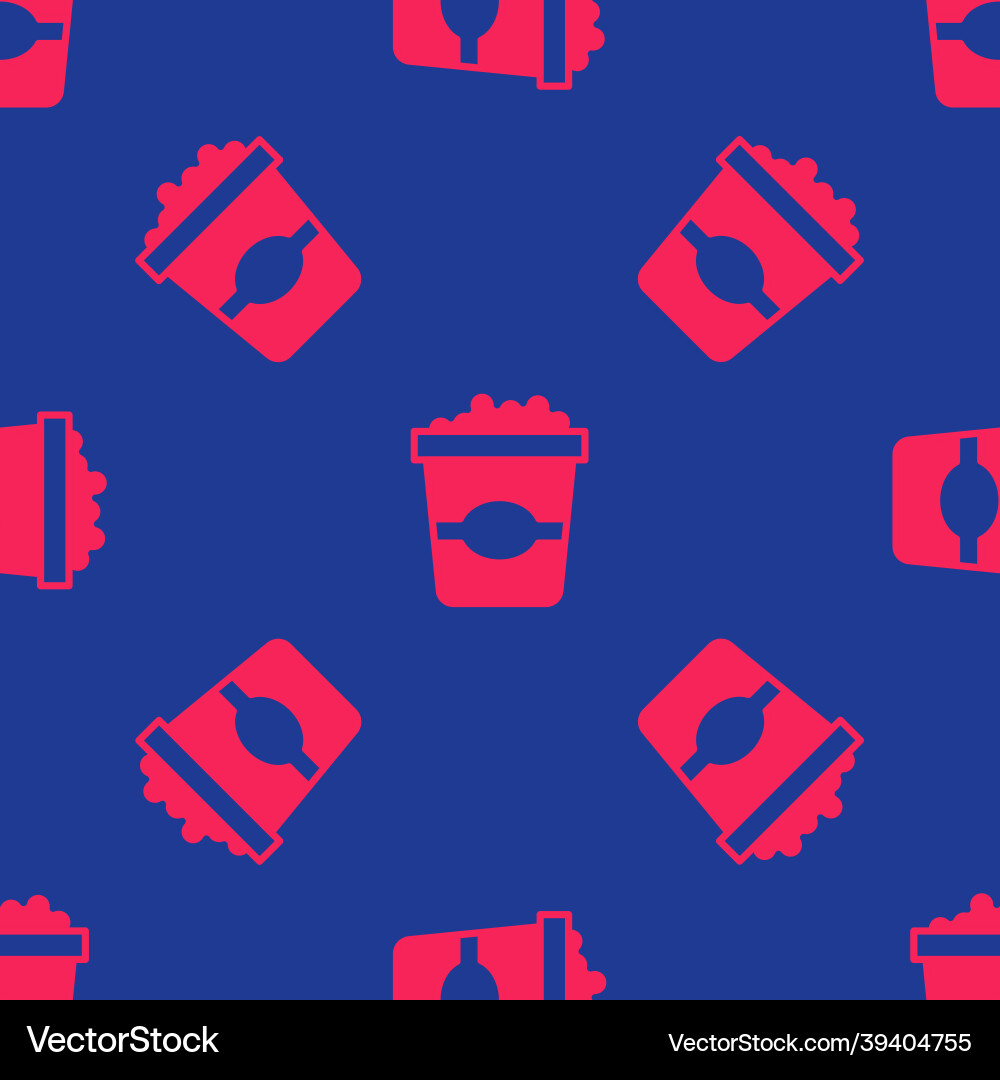 Red popcorn in cardboard box icon isolated Vector Image