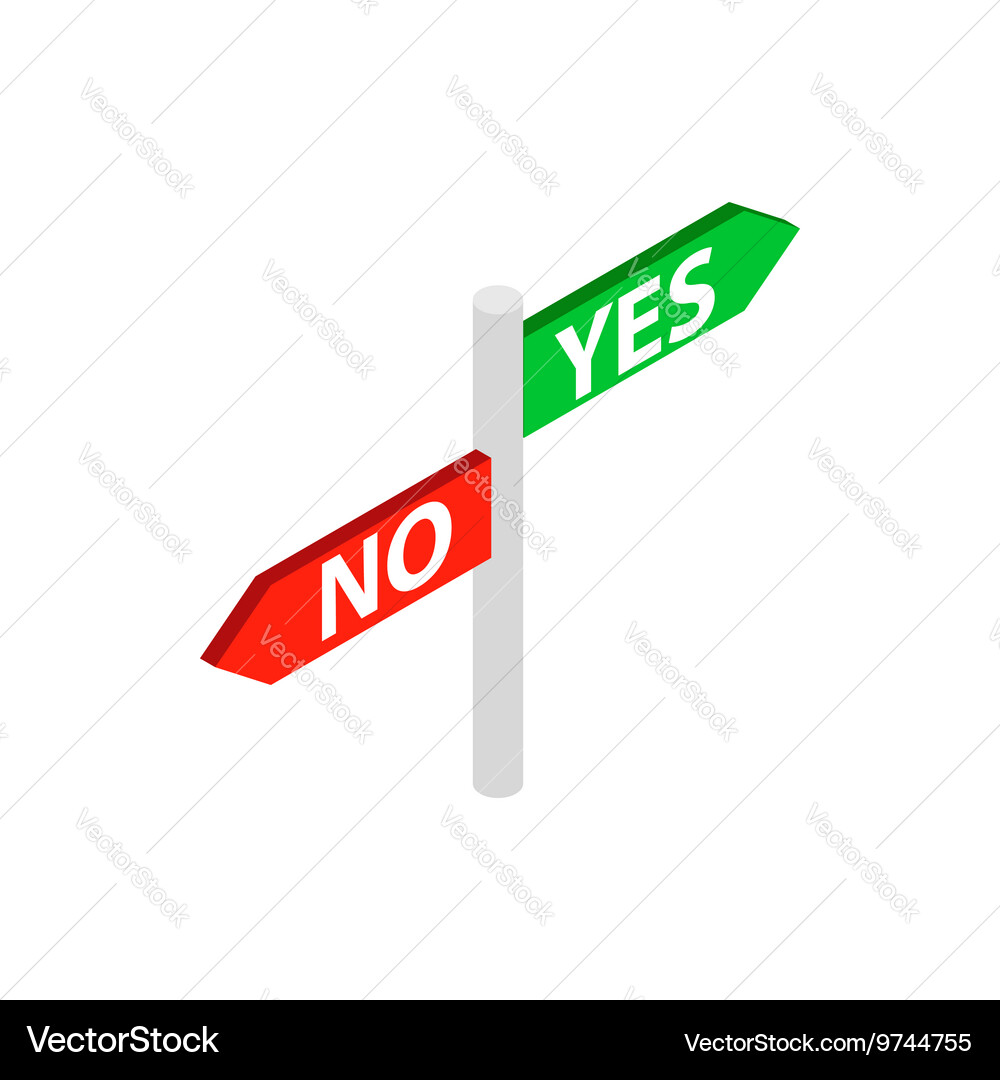 Sign yes no icon isometric 3d style Royalty Free Vector
