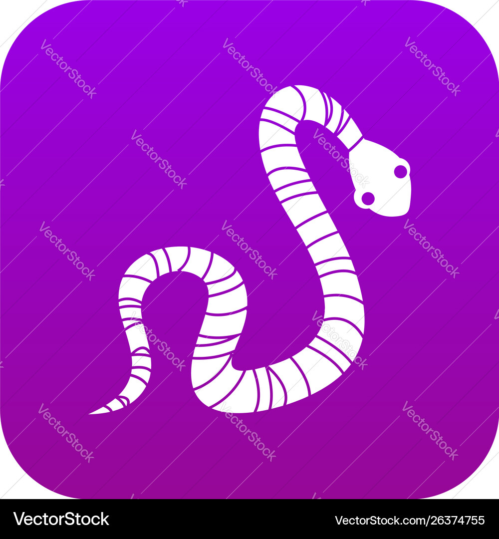 Striped snake icon digital purple Royalty Free Vector Image