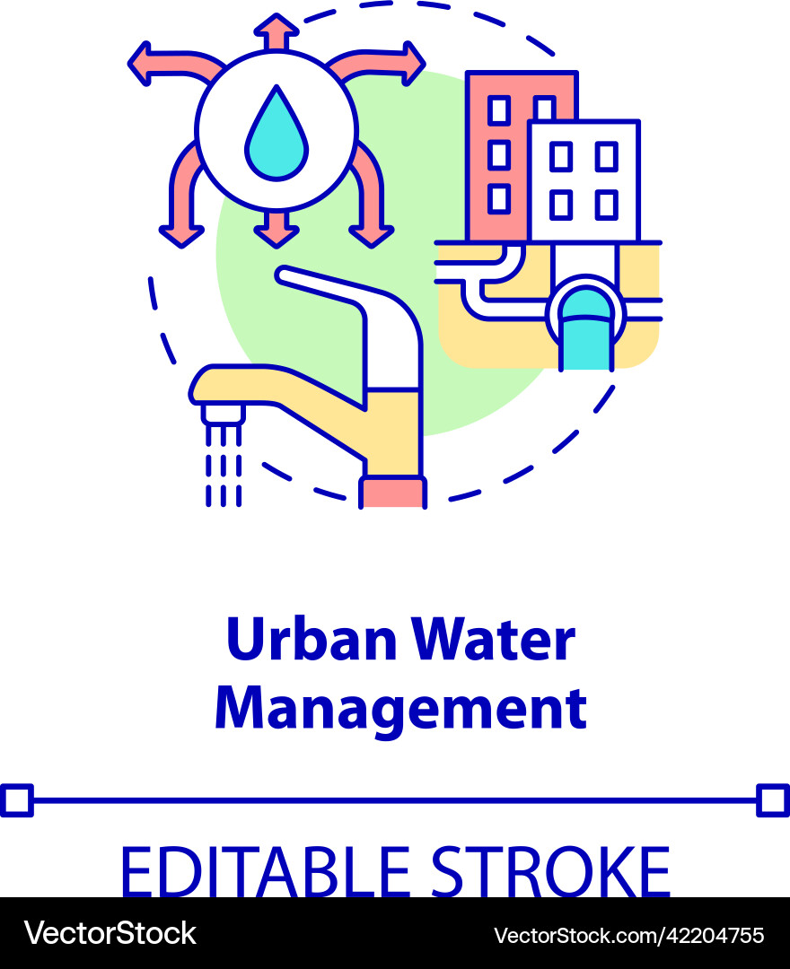 Urban water management concept icon Royalty Free Vector