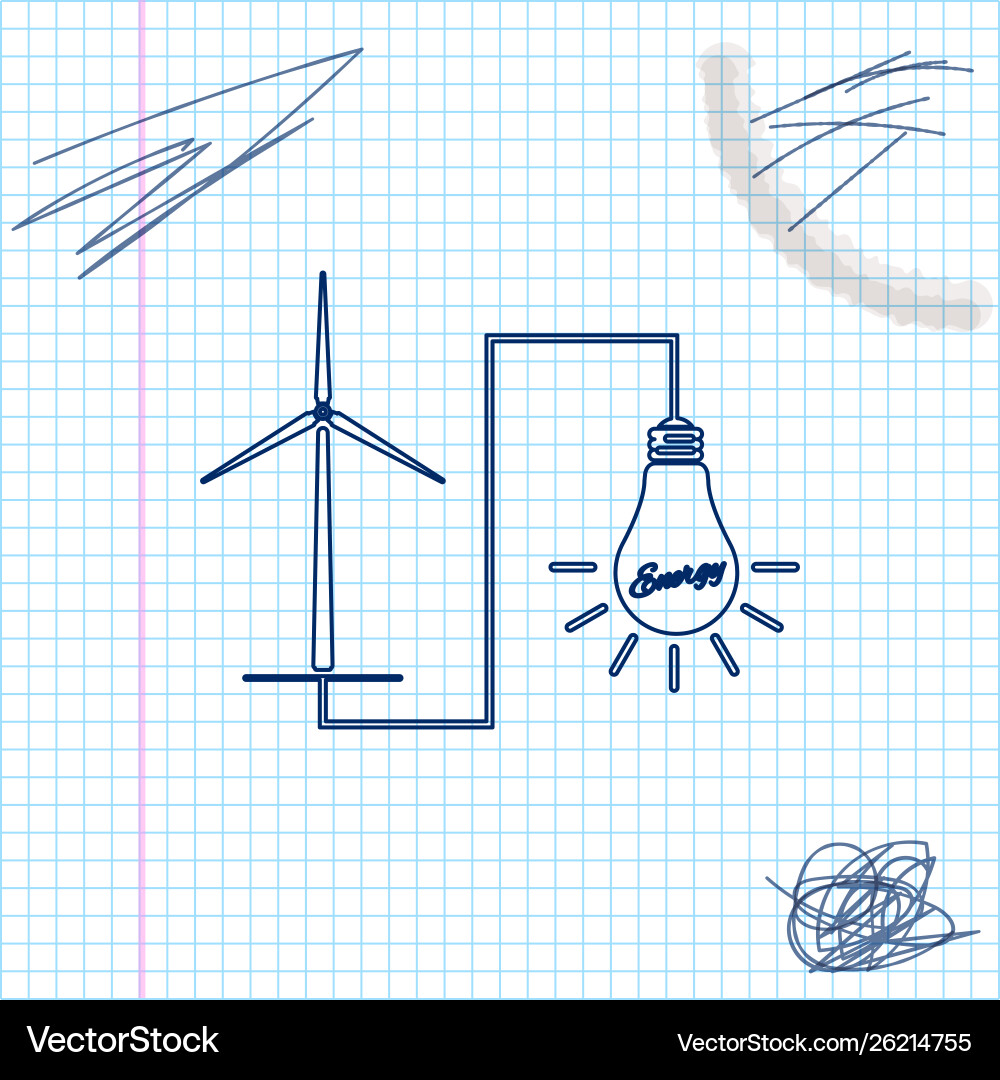Wind mill turbine generating power energy Vector Image