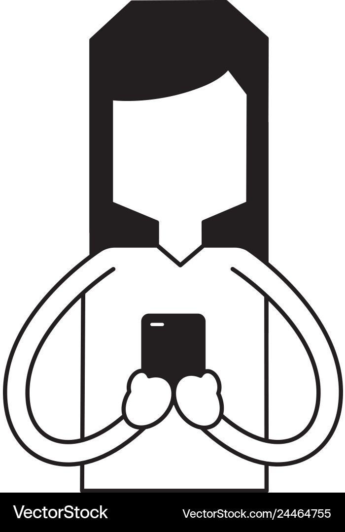 Woman using mobile social media Royalty Free Vector Image