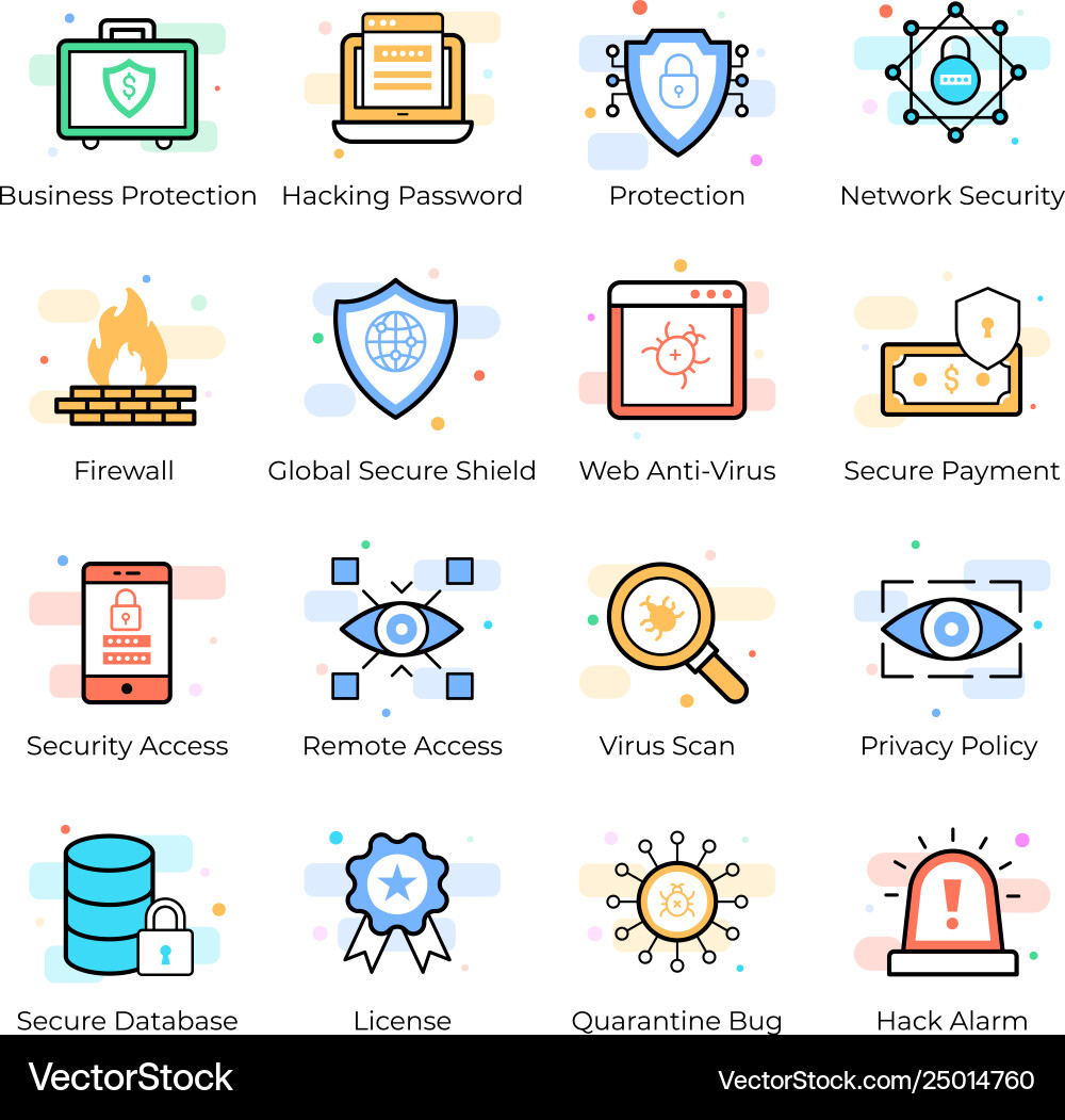 Antivirus and security icons collection Royalty Free Vector