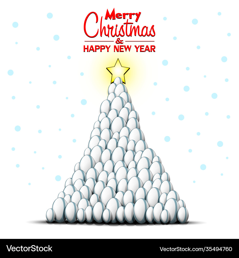 Christmas tree made rugby balls Royalty Free Vector Image