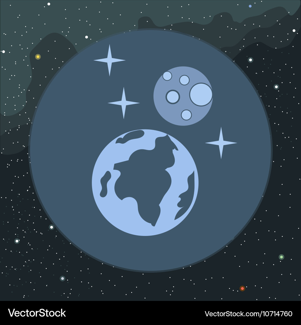 Digital planet earth icon with stars Royalty Free Vector