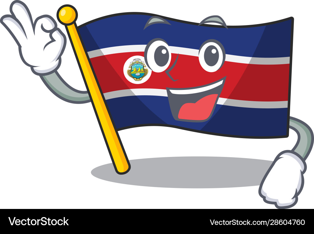 Flag costa rica scroll mascot design making Vector Image