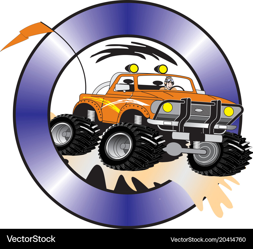Four wheelin truck Royalty Free Vector Image - VectorStock
