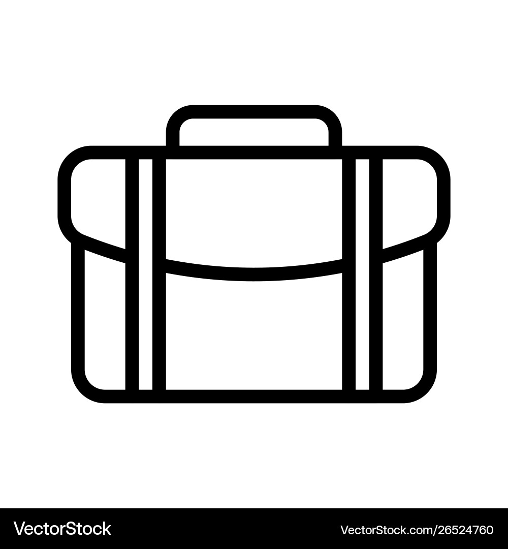 Handbag baggage line style icon editable outline Vector Image