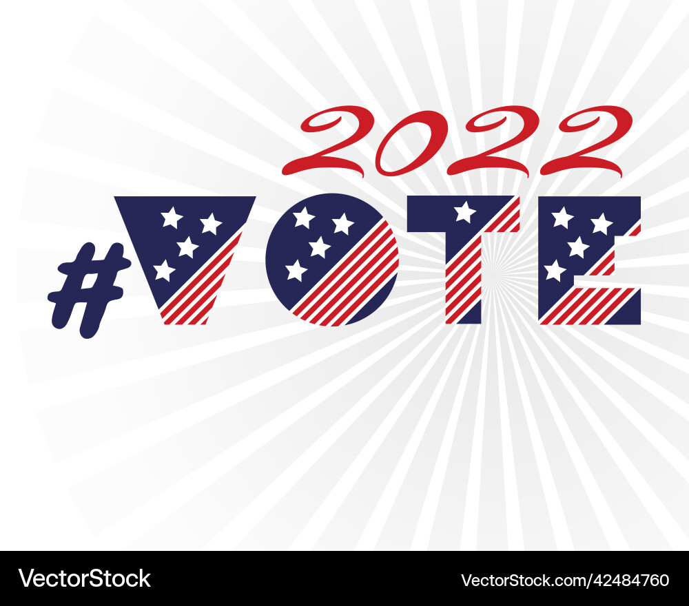 Hashtag midterm election banner on white Vector Image