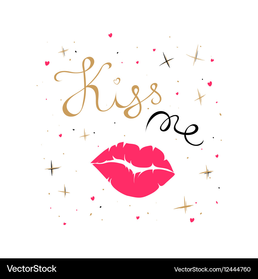 Kiss me card Royalty Free Vector Image - VectorStock