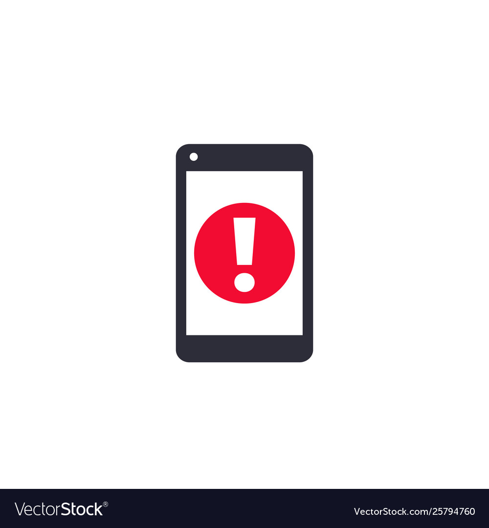 Notification icon smartphone and alert sign Vector Image