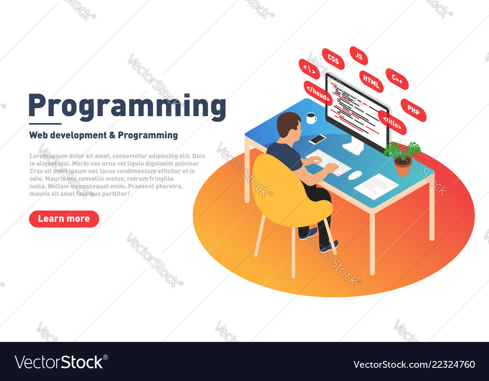 Programming and web development concept Royalty Free Vector