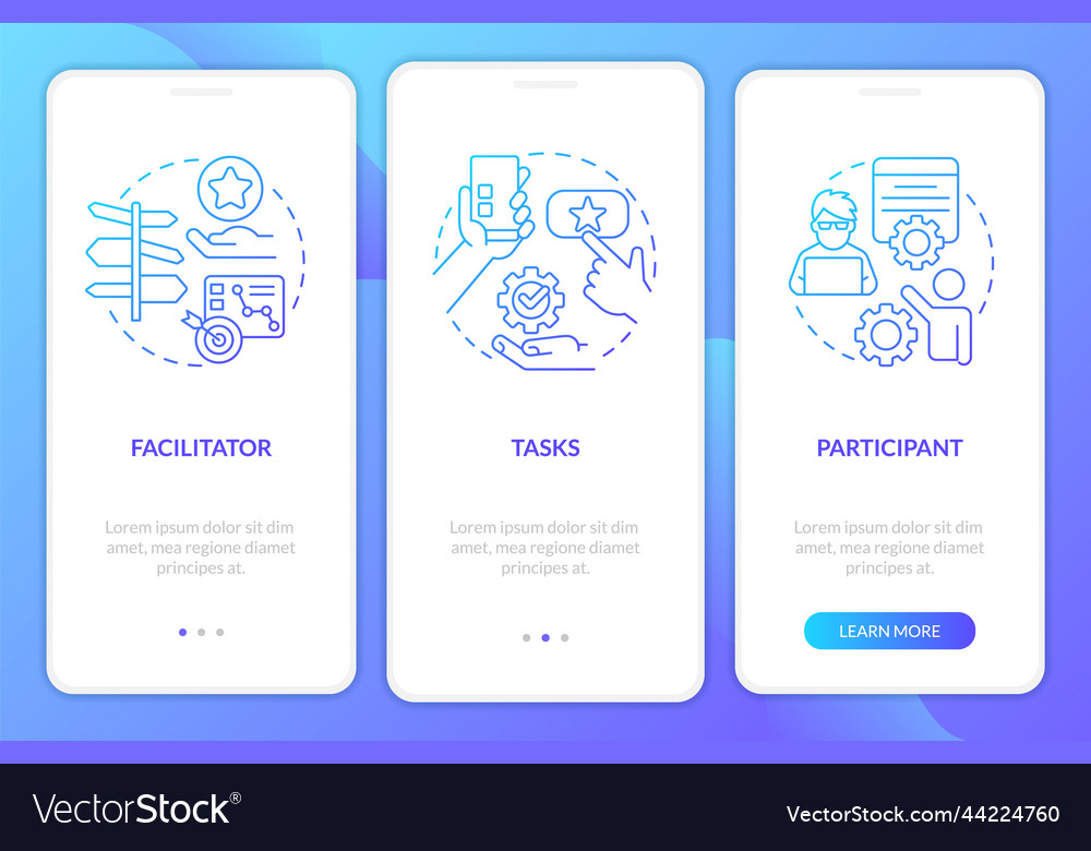 Usability Test Components Blue Gradient Royalty Free Vector