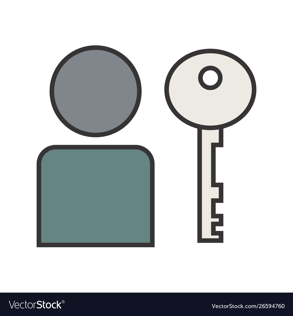 User authentication line filled icon Royalty Free Vector