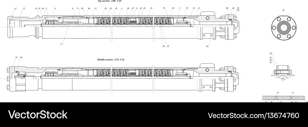 Working section of a centrifugal pump Royalty Free Vector