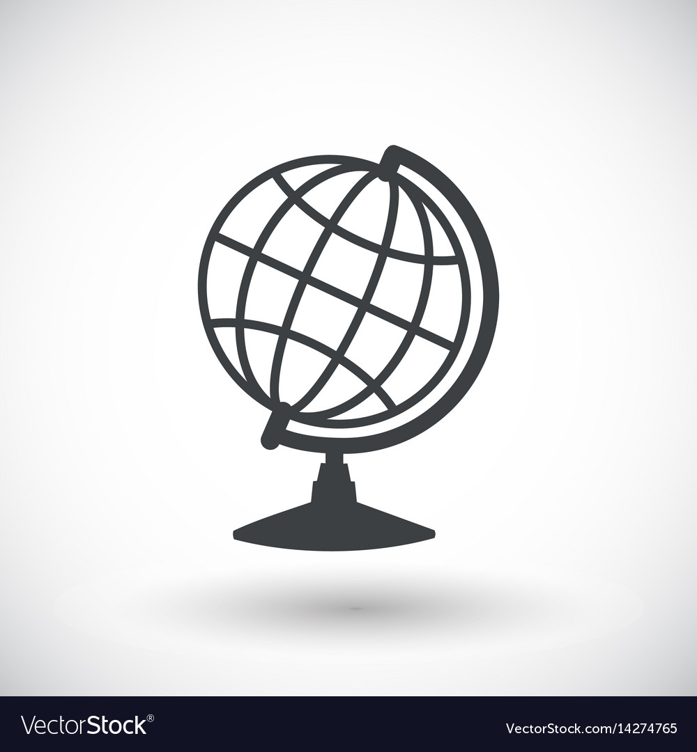 Earth globe model flat icon Royalty Free Vector Image