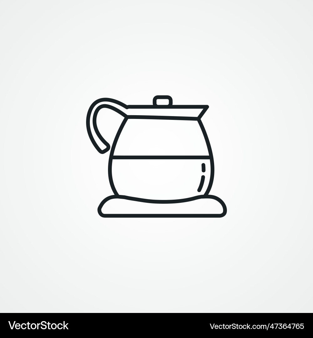 Electric kettle line icon coffee pot linear icon Vector Image