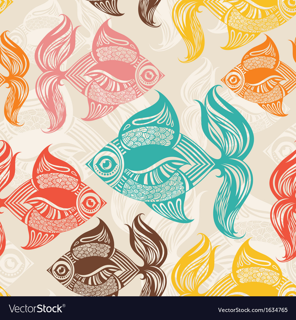 Fish pattern Royalty Free Vector Image - VectorStock