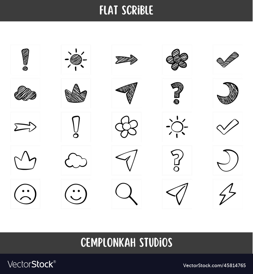 Flat scrible Royalty Free Vector Image - VectorStock