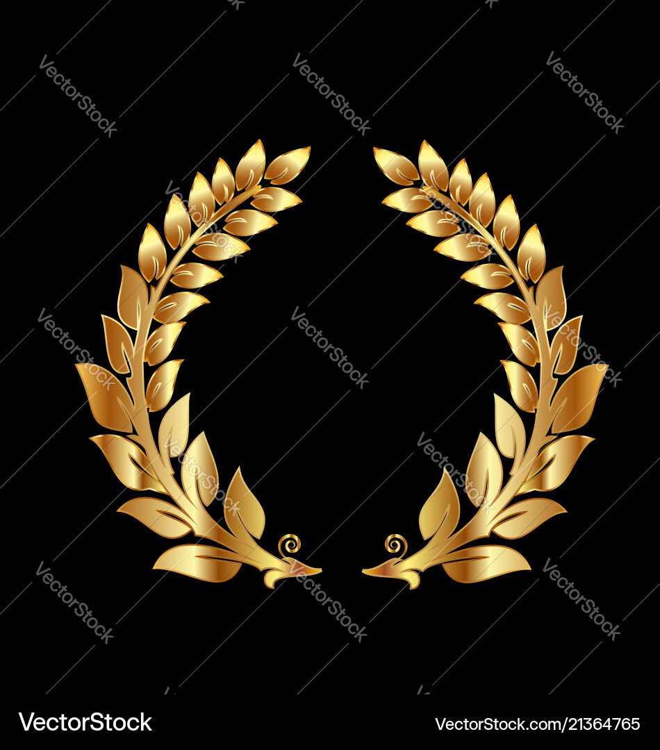 Golden laurel wreath icon Royalty Free Vector Image