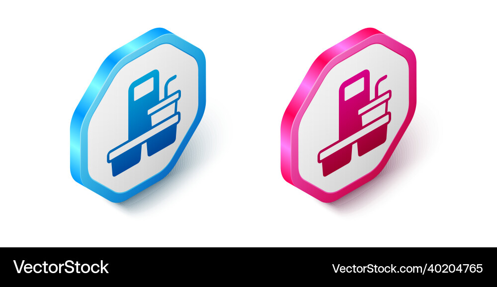 Isometric coffee cup to go icon isolated on white Vector Image