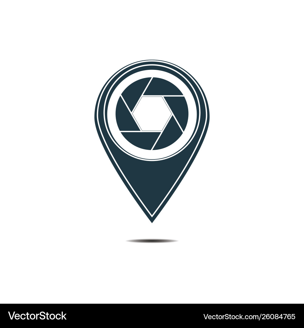 Photo locator logo template design Royalty Free Vector Image