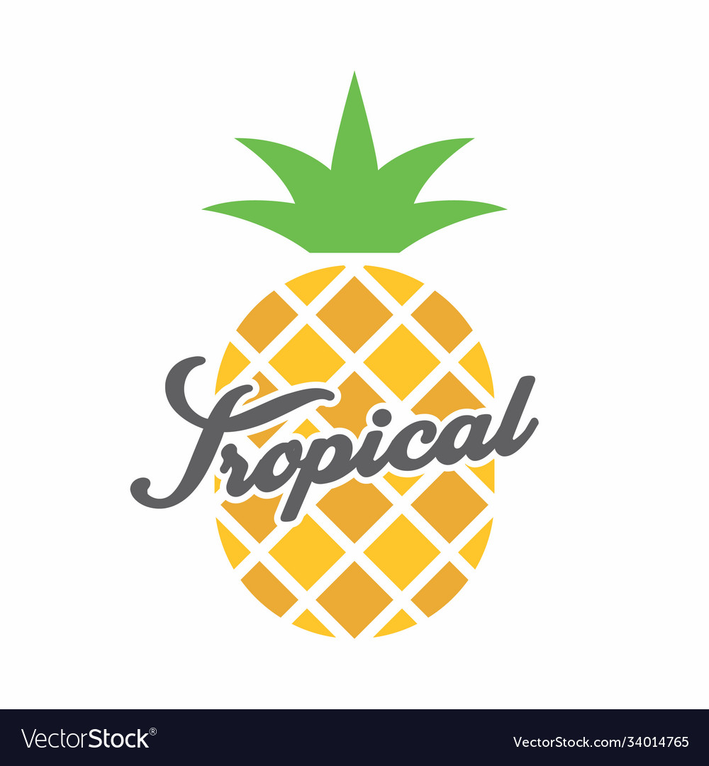Pineapple tropical typography for print on tee Vector Image