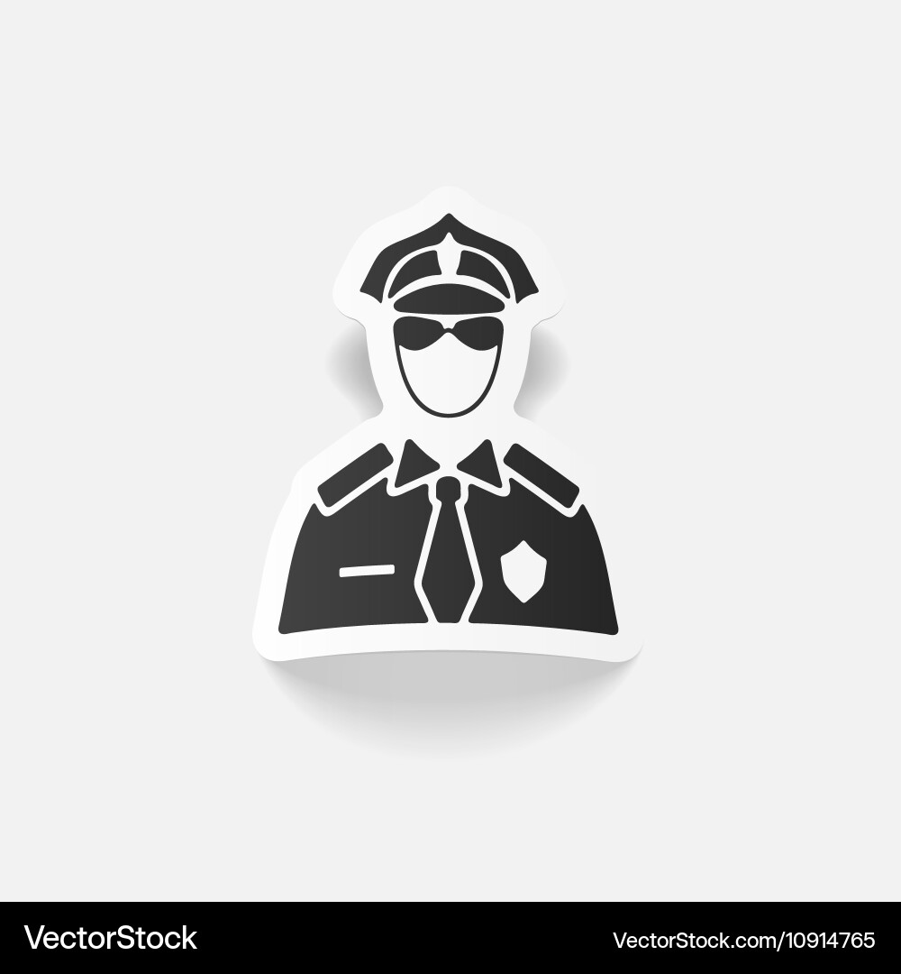 Realistic design element police officer Royalty Free Vector