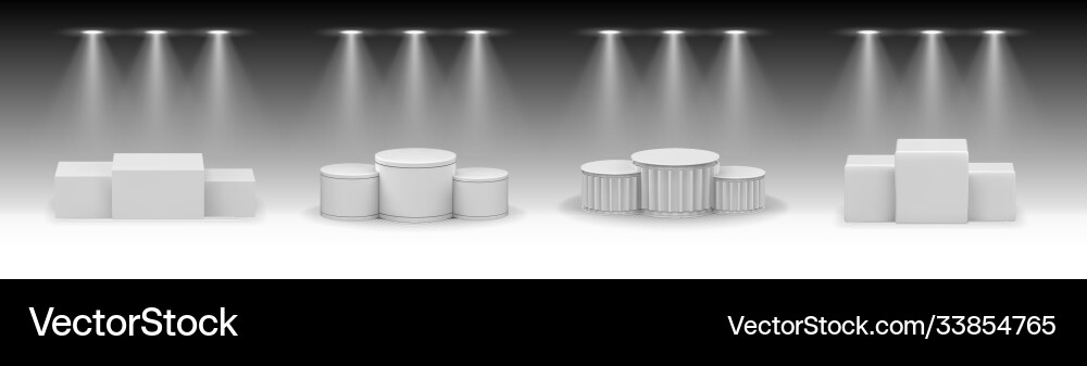 Realistic podiums set collection Royalty Free Vector Image