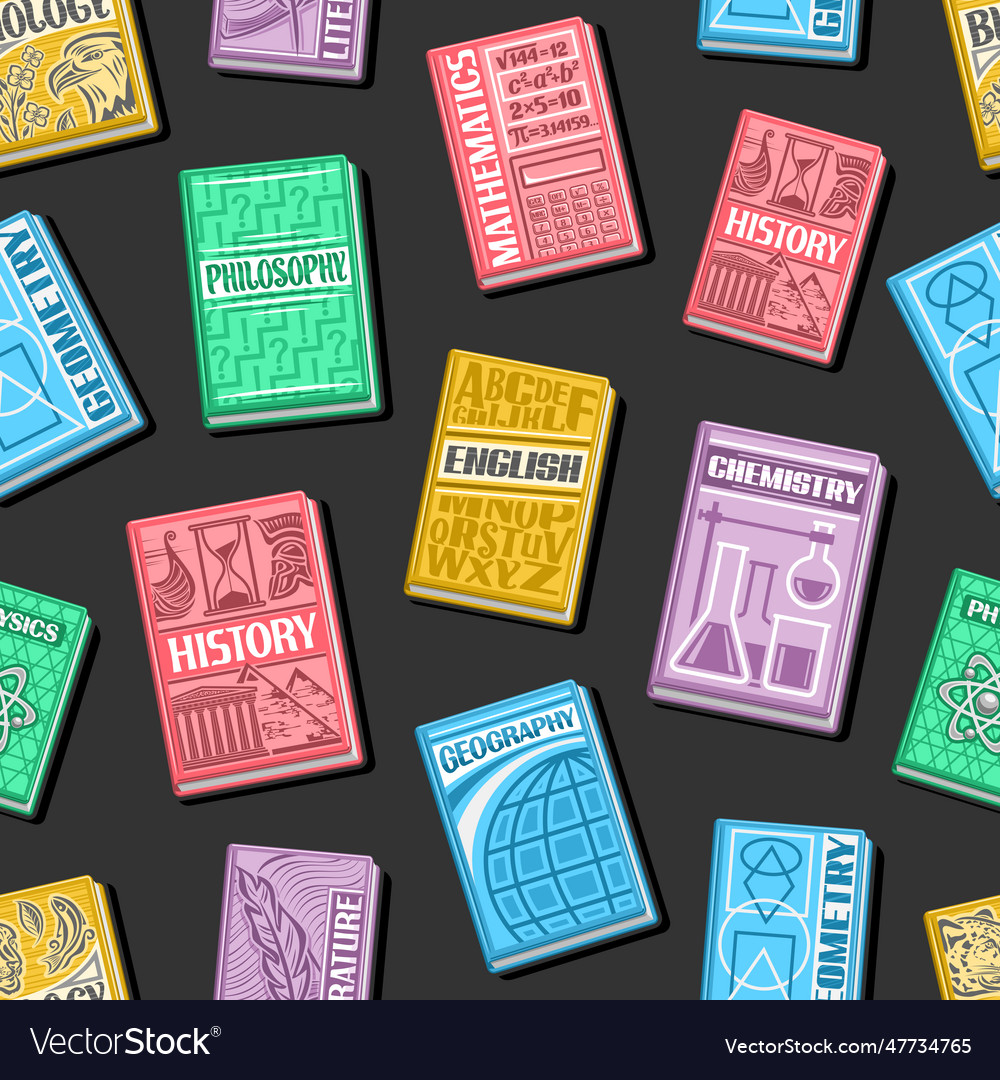 Textbook seamless pattern Royalty Free Vector Image