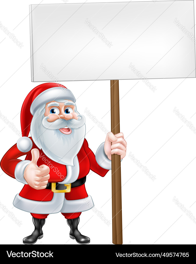 Thumbs up santa sign Royalty Free Vector Image