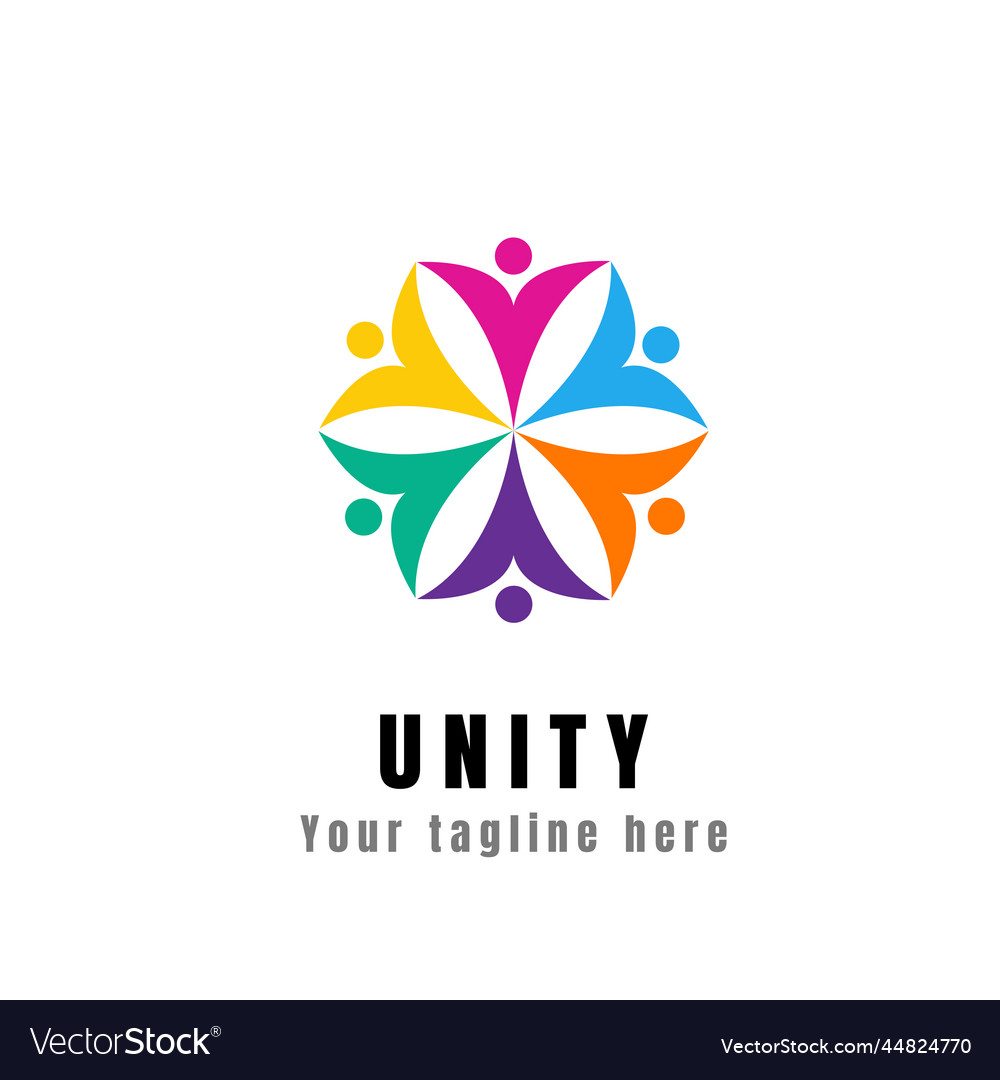Abstract logo unity in diversity and togetherness Vector Image