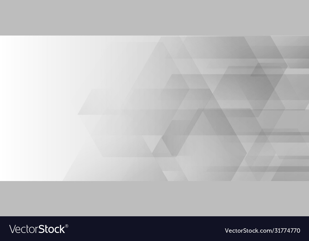 Abstract white and grey geometric hexagons Vector Image