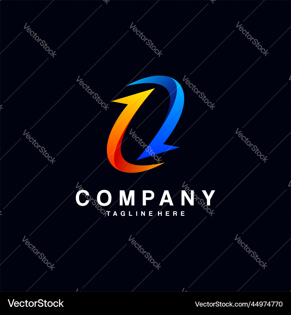 Arrow logo in letter o Royalty Free Vector Image