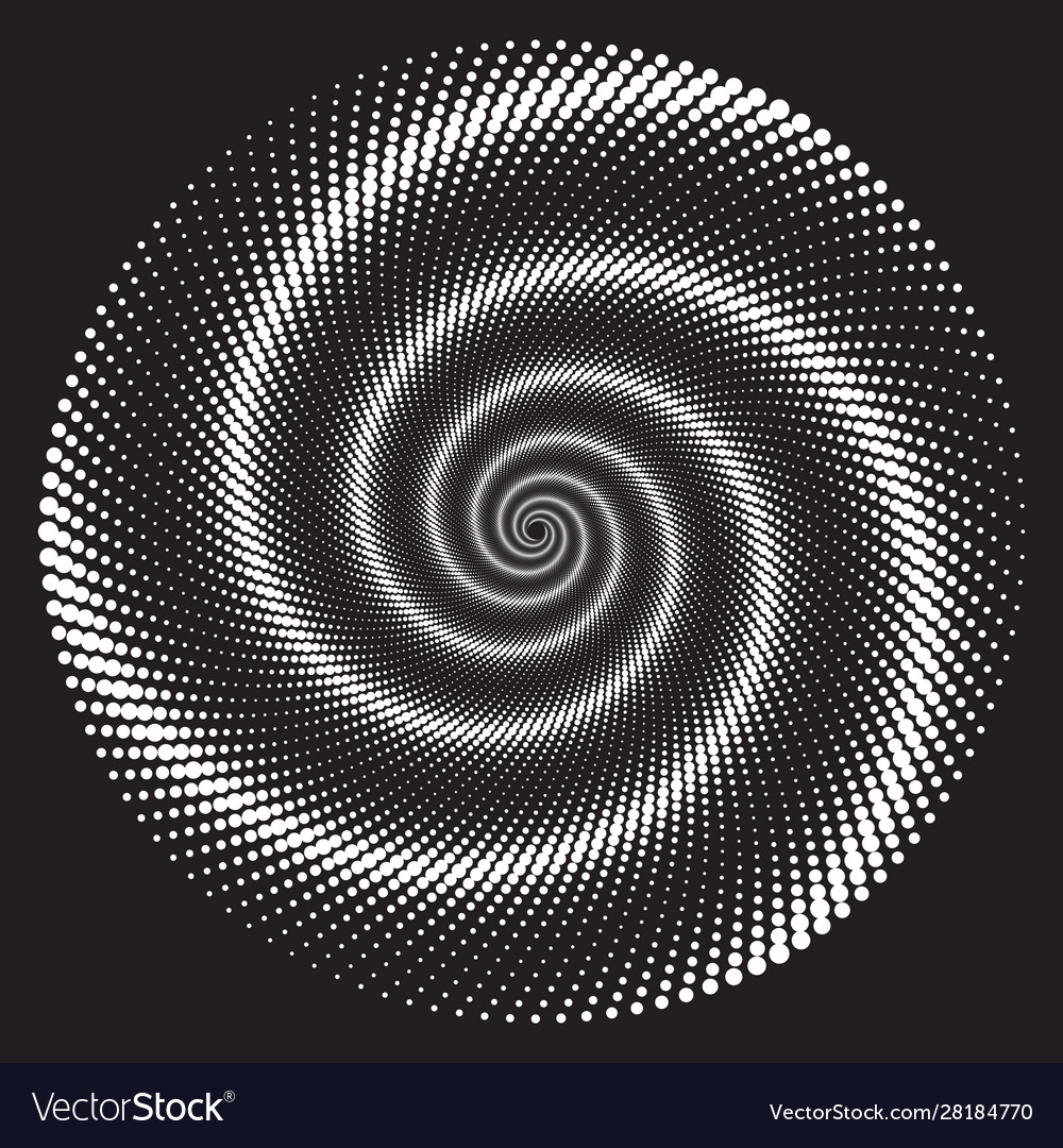 Dotted halftone spiral pattern or texture Vector Image