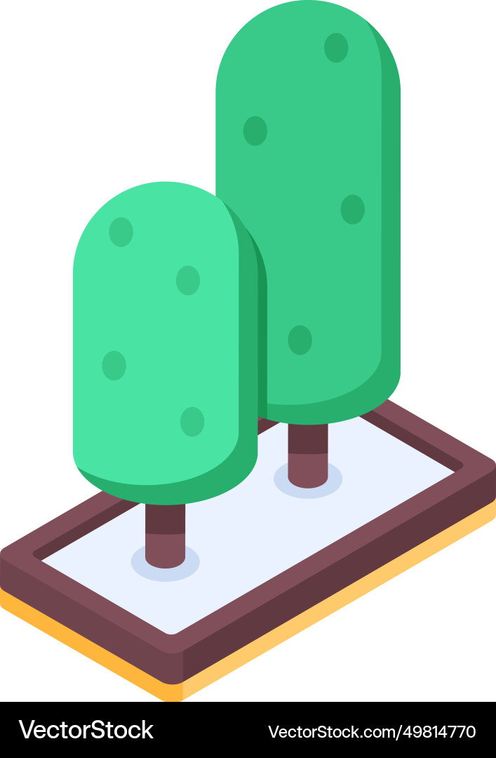 Download isometric icon garden tree Royalty Free Vector