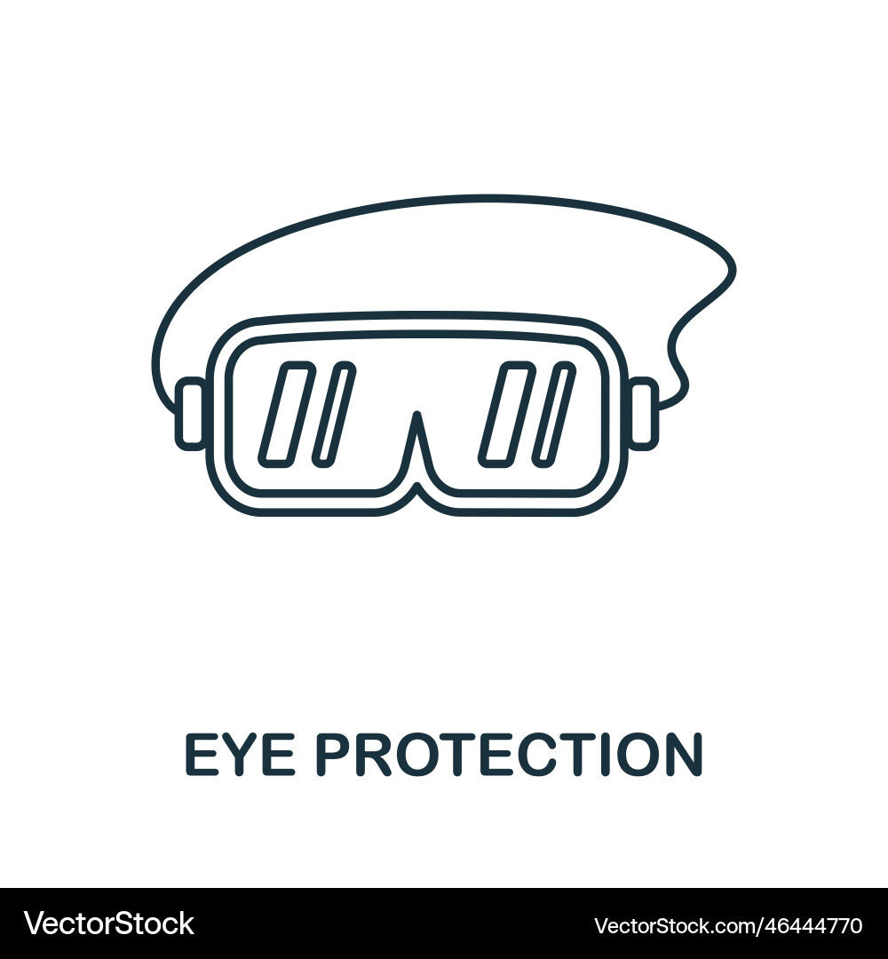 Eye protection line icon monochrome simple Vector Image