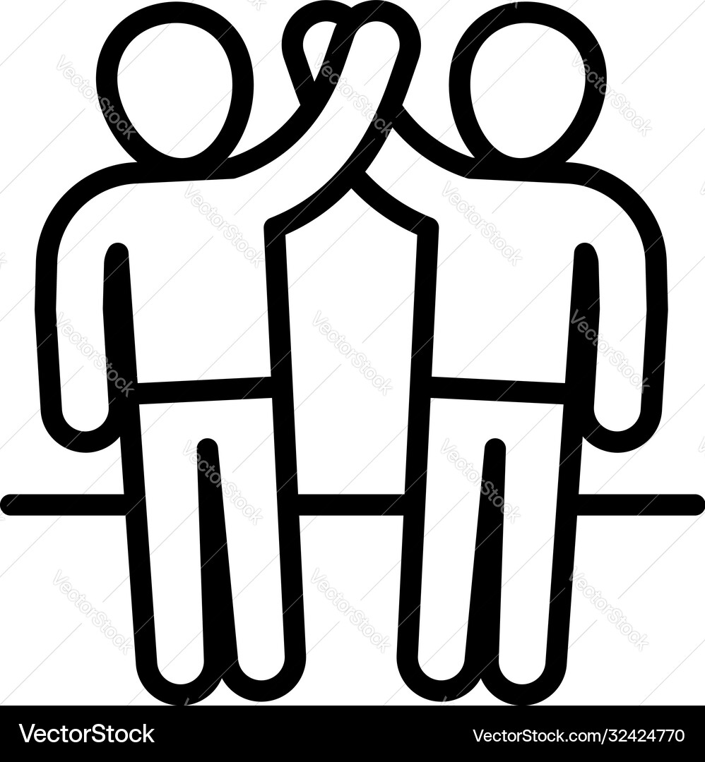 Friendship icon outline style Royalty Free Vector Image