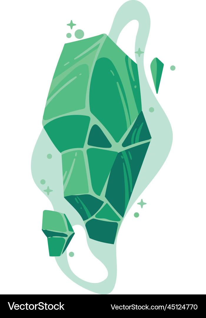 Green magic rock Royalty Free Vector Image - VectorStock
