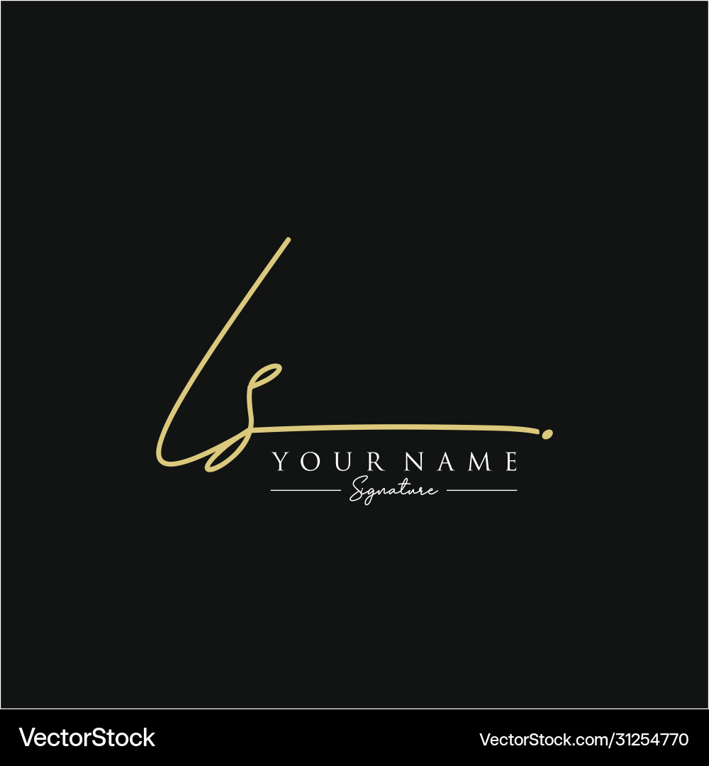 Letter ls signature logo template Royalty Free Vector Image